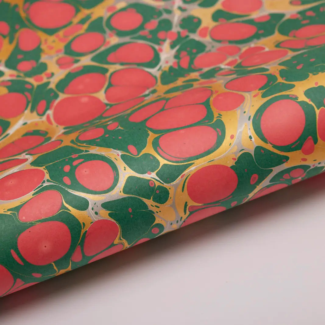 Hand Marbled Gift Wrap Sheets - Stone Festive Mix (Roll) – Hitchcock ...