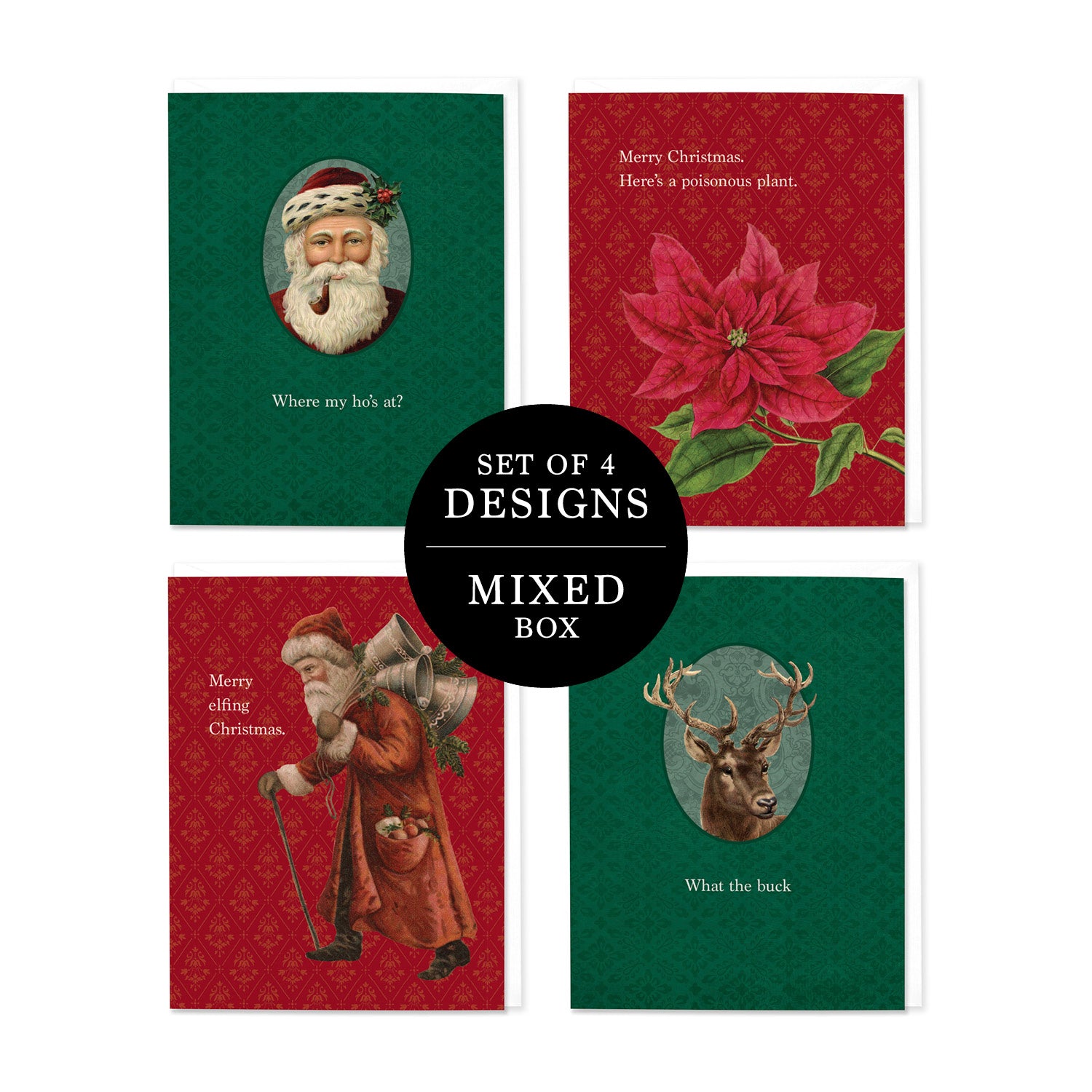 Vintage Snark Holiday Mixed Box of Cards (Set of 8) – Hitchcock Paper Co.